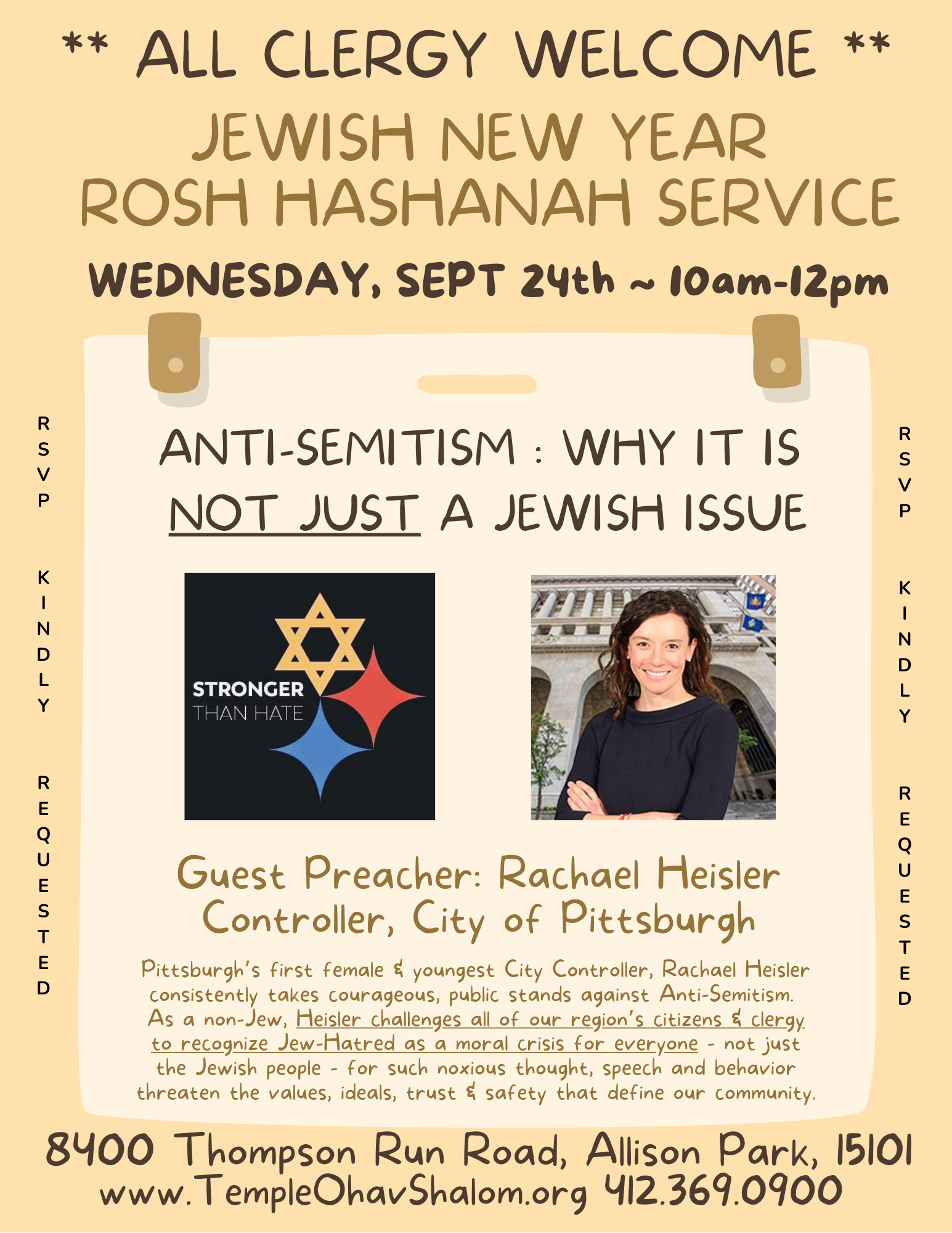 Temple Ohav Shalom welcomes Rachael Heisler for the High Holidays | The ...