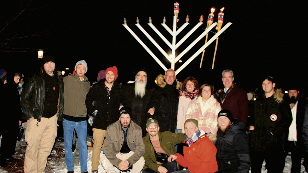 Lubavitch on the Palisades lights menorahs - The Jewish Standard