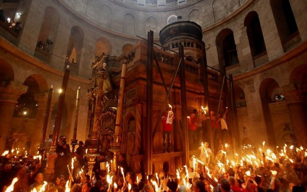 Christians mark Holy Fire rite on eve of Easter | The Times of Israel