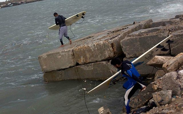 Surf's up in Gaza Strip for the brave amid hardship | The Times of Israel