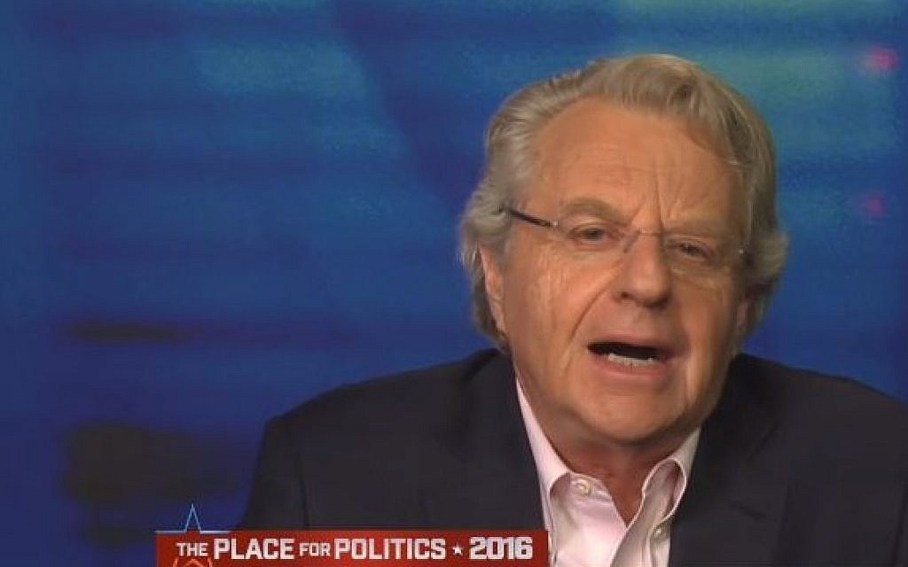 Jerry Springer: Elections are like my show | The Times of Israel