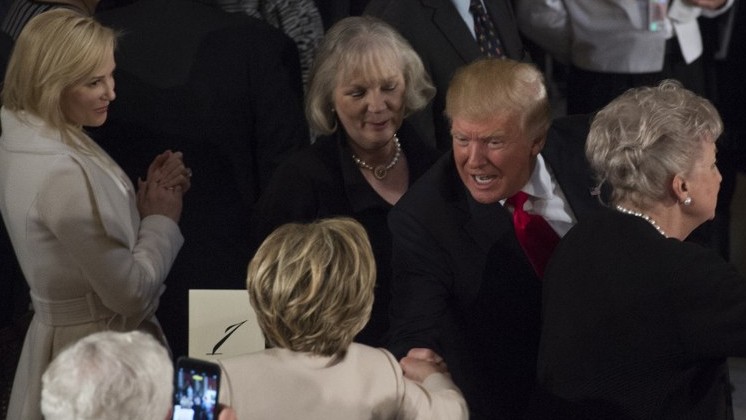 Trump leads standing ovation for Hillary Clinton | The Times of Israel
