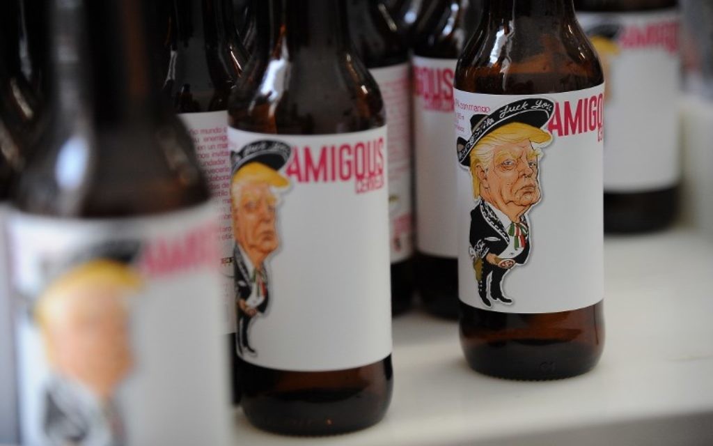 Beer label shows Trump in mariachi garb with swastika | The Times of Israel