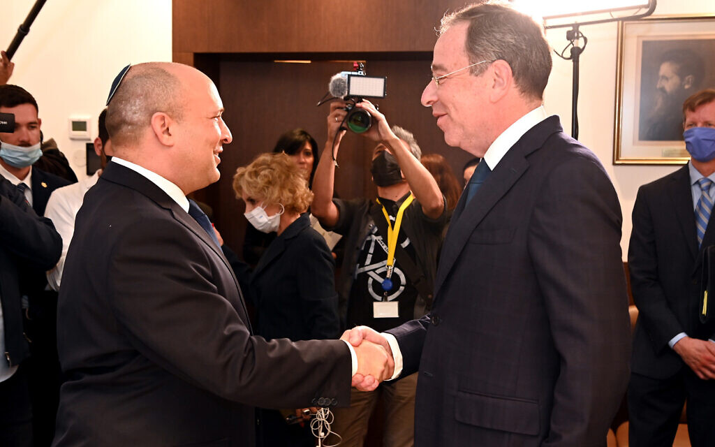 New US ambassador meets PM Bennett in Jerusalem | The Times of Israel