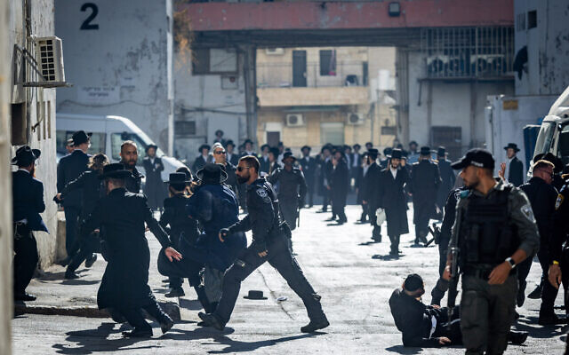 Five arrested as ultra-Orthodox protesters rally against draft in ...